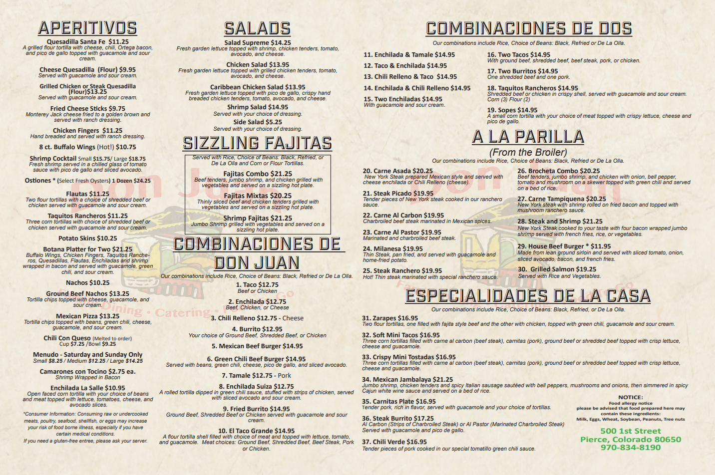 Menu – Don Juan Mexican Restaurant